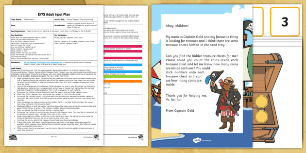 EYFS Pirate Treasure Counting Activity Adult Input Plan and Resource Pack