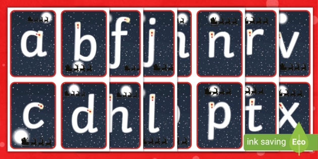 Christmas Themed Letter Formation Cards - EYFS