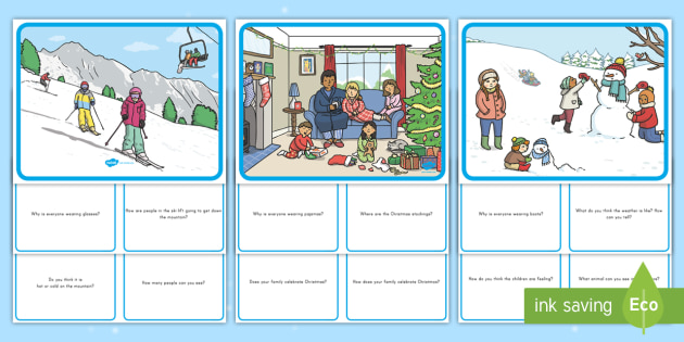 Winter Scene and Question Cards (teacher made)