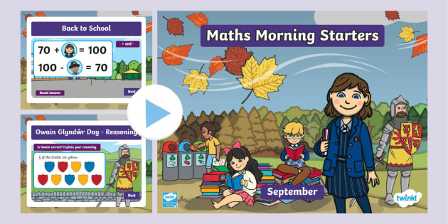 September Maths Morning Starter Powerpoint (teacher made)