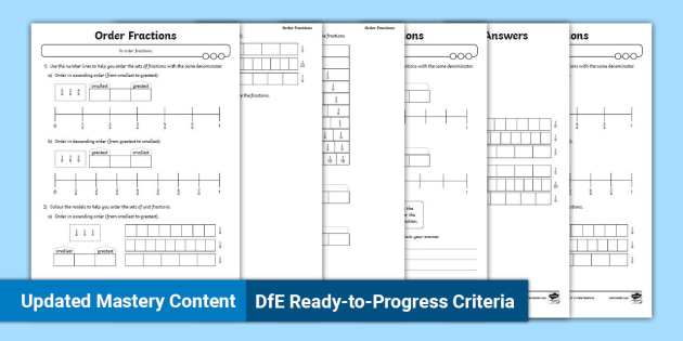 👉 Order Fractions Differentiated Activity Sheet