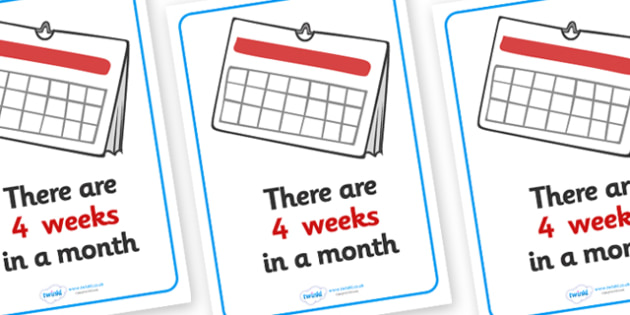 FREE! - Visual Prompts Display Poster (Weeks In A Month)