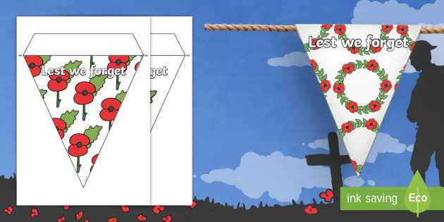 * NEW * Remembrance Day Display Bunting - History, Australia