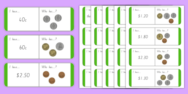 New Zealand Money Coins Loop Cards (teacher made)