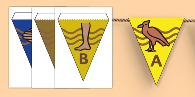 Egyptians Hieroglyphs Bunting (teacher made)
