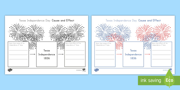 Texas Independence Day Cause and Effect Activity