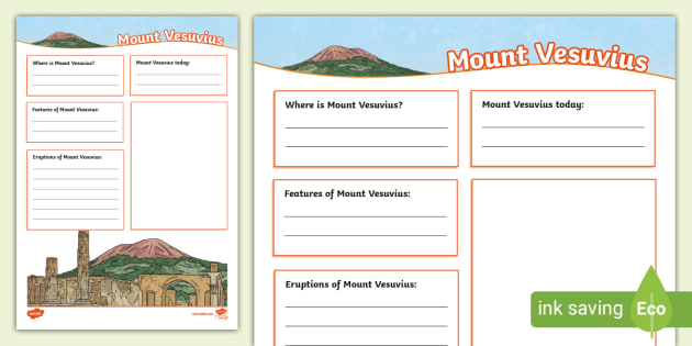 Mount Vesuvius Fact File Template (teacher made)