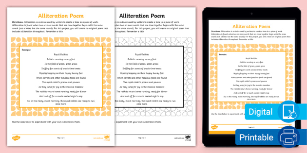 Alliteration Poems 2nd Grade