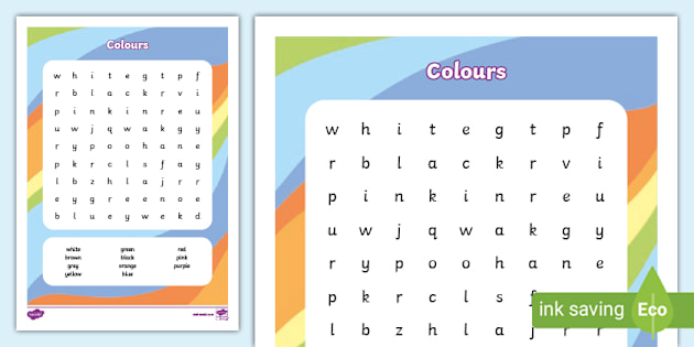 Coloring Word Search Kids Word Search Printable Coloring Etsy