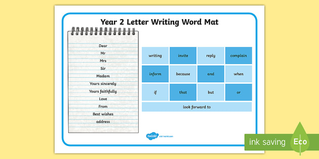 Year 2 Letter Writing Word Mat teacher Made Year 2 Letter Writing Word Mat teacher Made