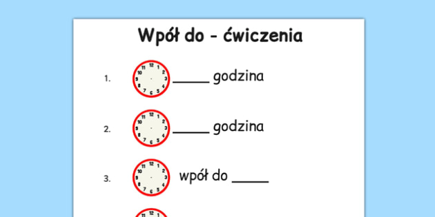 Zegar Kwiat po polsku (teacher made)