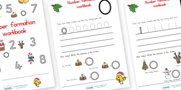 FREE! - Christmas Number Formation Workbook (teacher made)