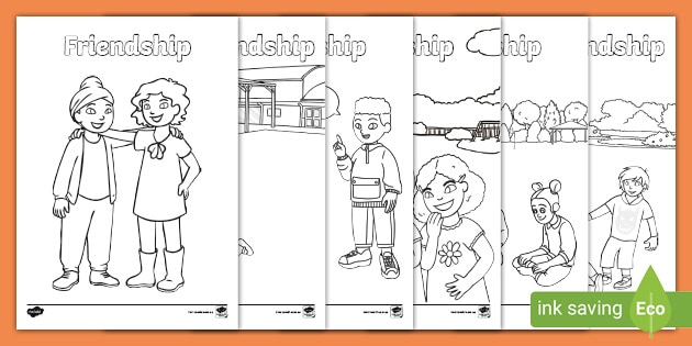 International Day of Friendship Years F-2 Colouring Pages