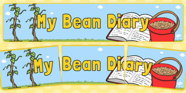 Editable My Bean Diary Display Banner (teacher made)