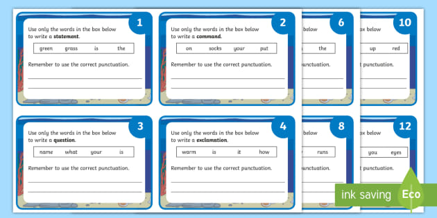 KS1 Write a Sentence Challenge Cards (teacher made)