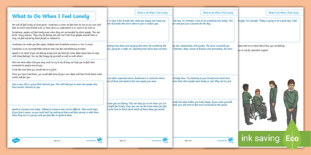 What to Do When I Feel Lonely KS2 Activity (teacher made)