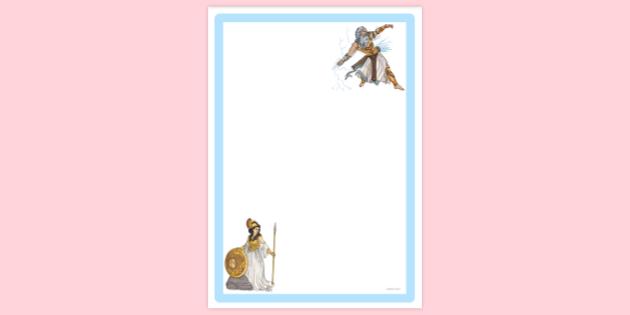 FREE! - Simple Blank Greek Mythology Page Border | Page Borders