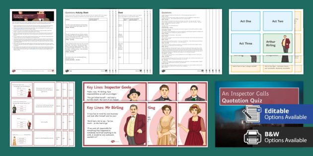 An Inspector Calls Quotations Bundle | GCSE | Beyond English