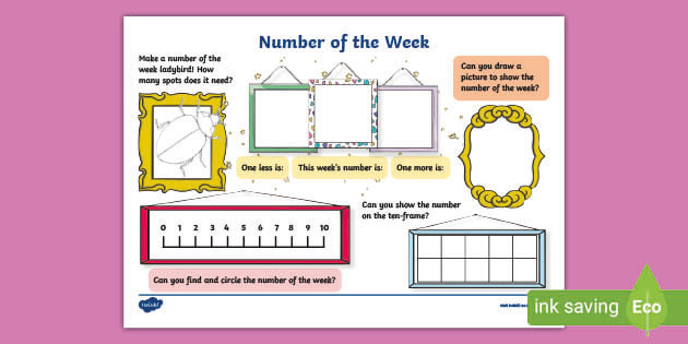 👉 Number of the Week Worksheet (teacher made)