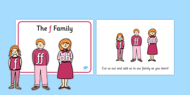 F Sound Family Cut Outs (teacher made)
