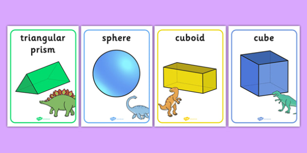 Dinosaurs Themed 3D Shape Posters - dinosaurs, 3d shape