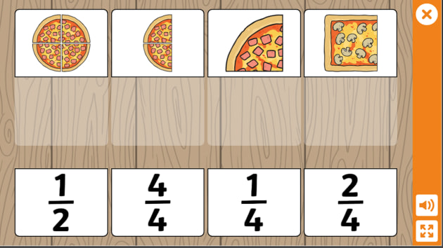 Pizza Fractions Game