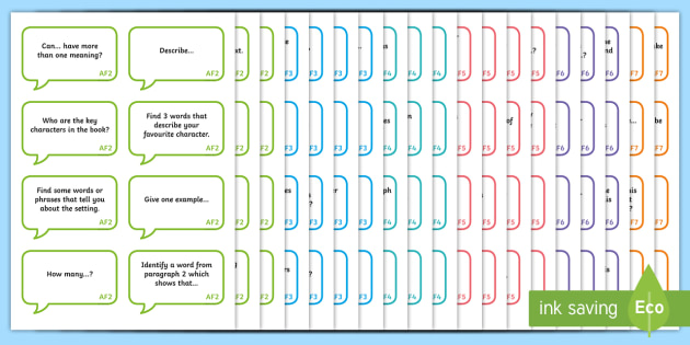 AF Questions for Guided Reading - KS1 and KS2 Resources