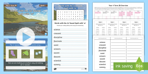 Year 4 Term 2B Week 1 Spelling Pack