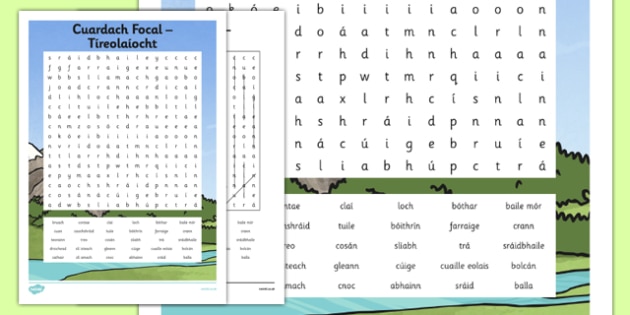Irish Gaeilge Tíreolaíocht Word Search (teacher made)