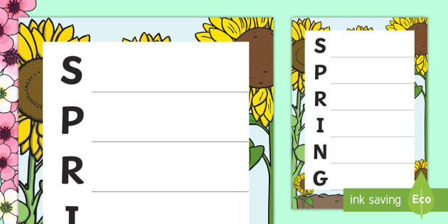 Spring Acrostic Poem Template Primary Resources Twinkl