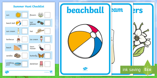 Summer Themed Hunt Activity Pack (teacher made)