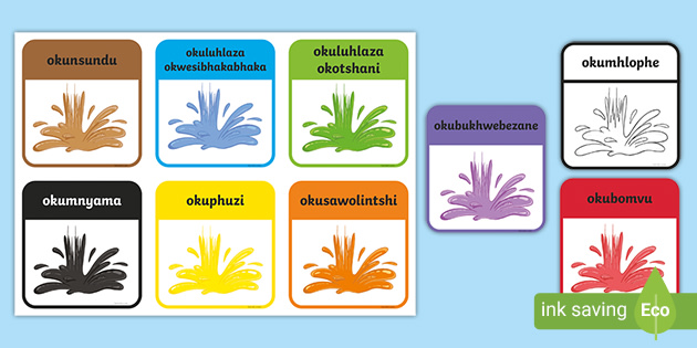 FREE! - Colour Flash Cards - Zulu (teacher made)