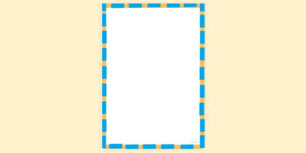 Simple Blank Orange and Blue Page Border | Page Borders