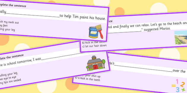 Complete The Sentence With An Idiom Multiple Choice Set 3 - idiom