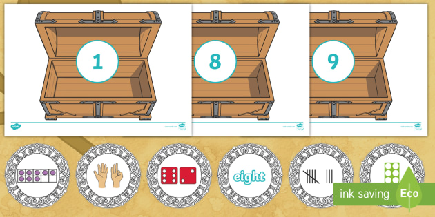 Pirate Treasure Representing Numbers Sorting Activity