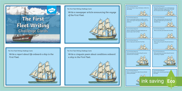 First Fleet Writing Challenge Cards (teacher made)
