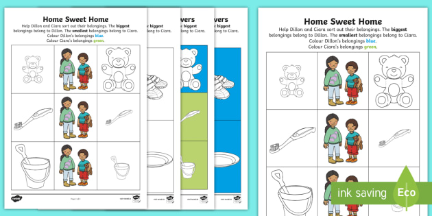 Home Sweet Home Comparing and Ordering Worksheet / Worksheet