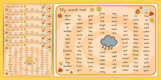 Autumn Themed KS1 Word Mats (teacher made)