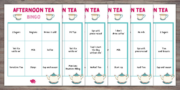 Afternoon Tea Bingo | Twinkl Party