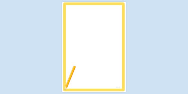 FREE! - Yellow Pencil Page Border | Page Borders | Twinkl