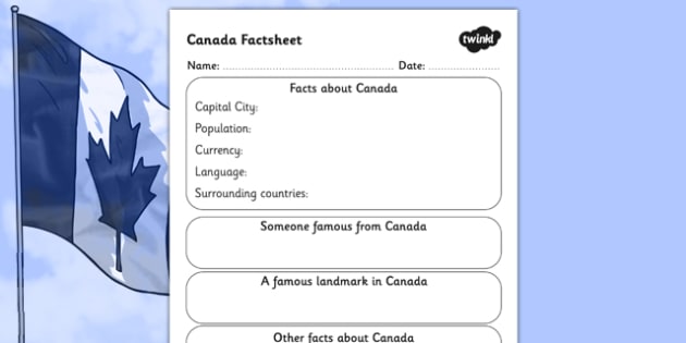 Canada Factsheet Writing Template - canada, canada fact sheet