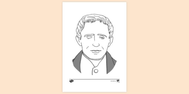 Louis Braille Colouring Sheet | Colouring Sheets