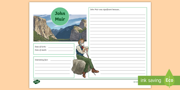 John Muir Writing Template (teacher made)
