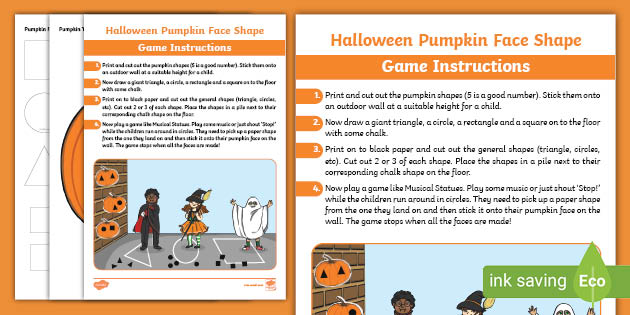 Pumpkin Face Shape Game (teacher made)