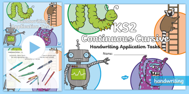 KS2 Continuous Cursive: Handwriting Application Tasks Resource Pack