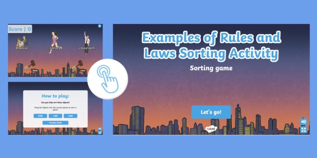 Examples of Rules and Laws Sorting Activity