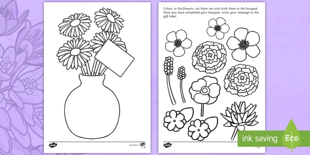 Mother's Day Flower Bouquet Colouring Activity