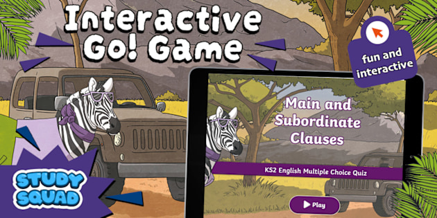Main and Subordinate Clauses KS2 English Multiple Choice Quiz Game