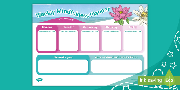 Weekly Mindfulness Planner (teacher made)