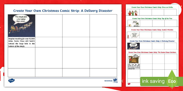 KS2 Create Your Own Christmas Comic Strip Worksheets